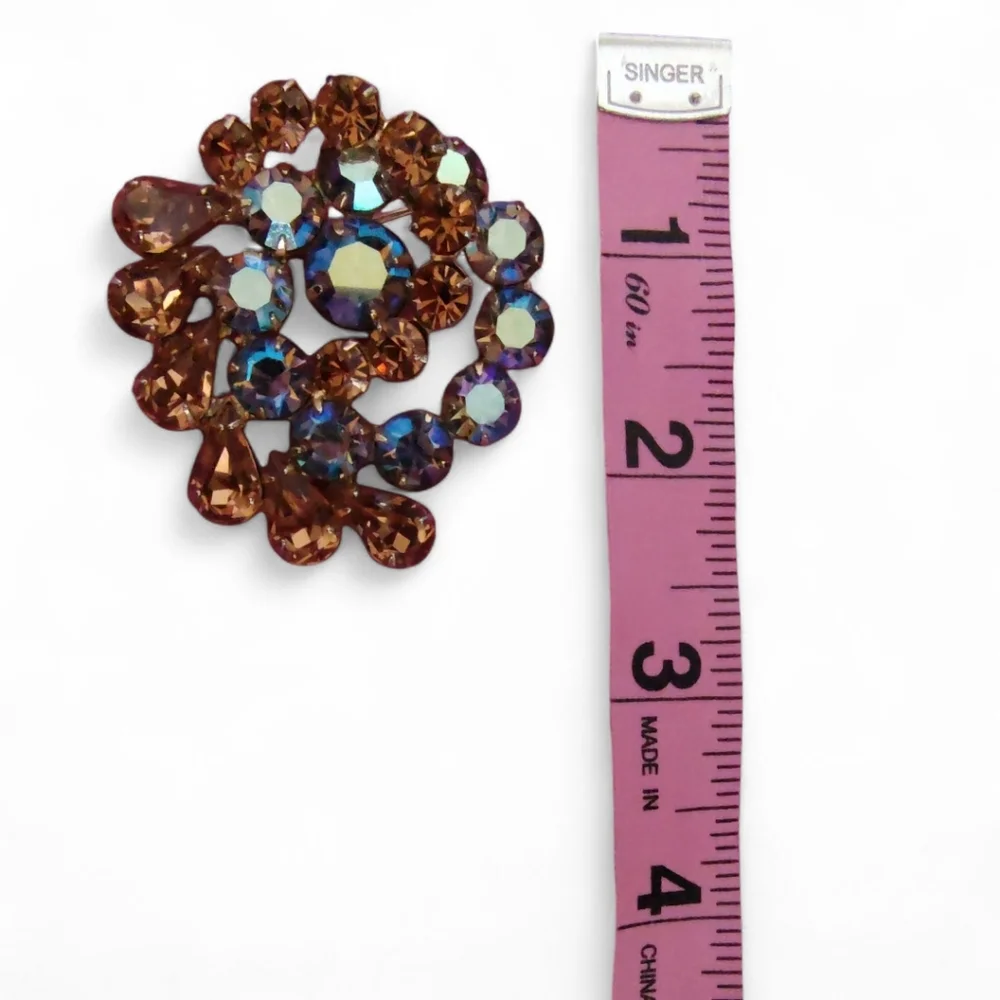 Albert Weiss | Jewelry | Vintage Weiss Amber Aurora Borealis Rhinestone ...
